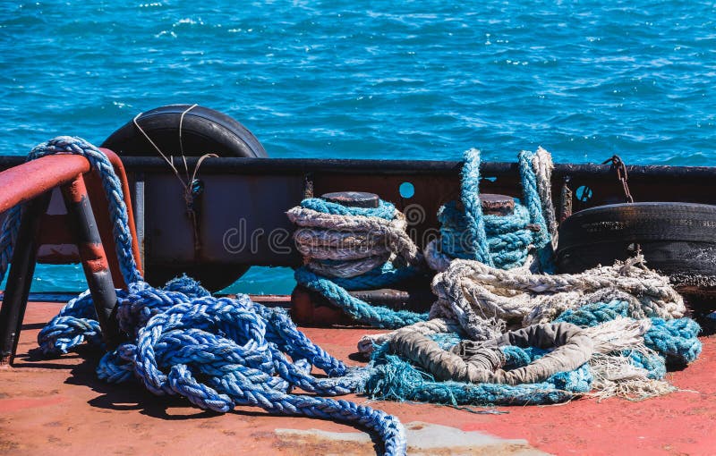 Loose Ropes on Deck stock photo. Image of transportation - 117418722