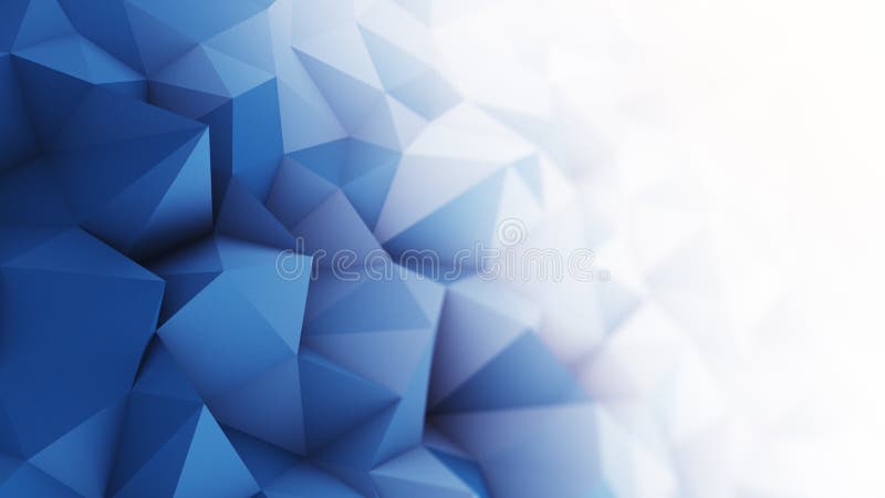 Blue White Low Poly Surface 3D Rendering Stock Illustration ...
