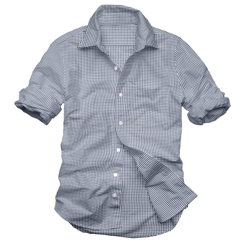 Blue and White Micro Check Shirt Mockup Stock Illustration ...