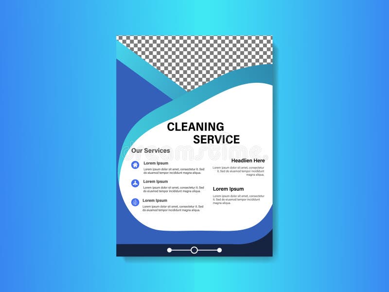 Blue and White Modern Cleaning Service Flyer Design Stock Vector ...
