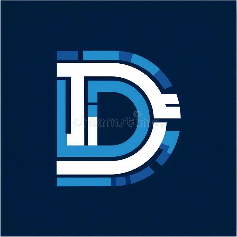 Blue and White Modern Initial D Digital Logo Design Stock Illustration ...