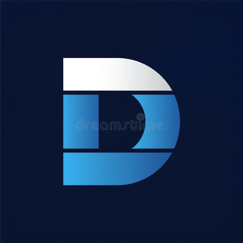 Blue and White Modern Initial D Digital Logo Design Stock Illustration ...