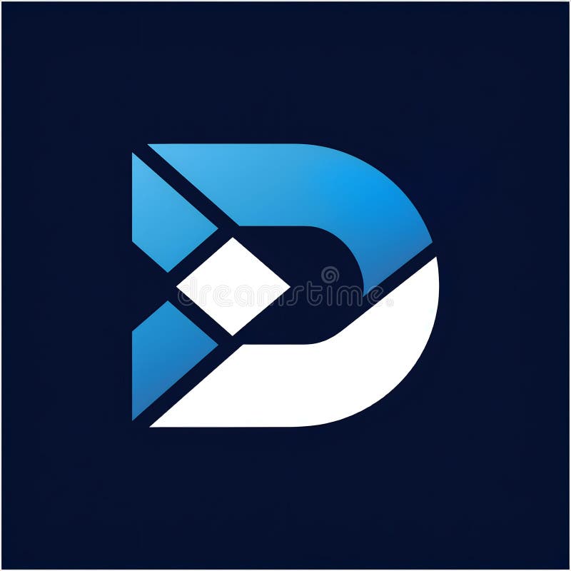Blue and White Modern Initial D Digital Logo Design Stock Illustration ...