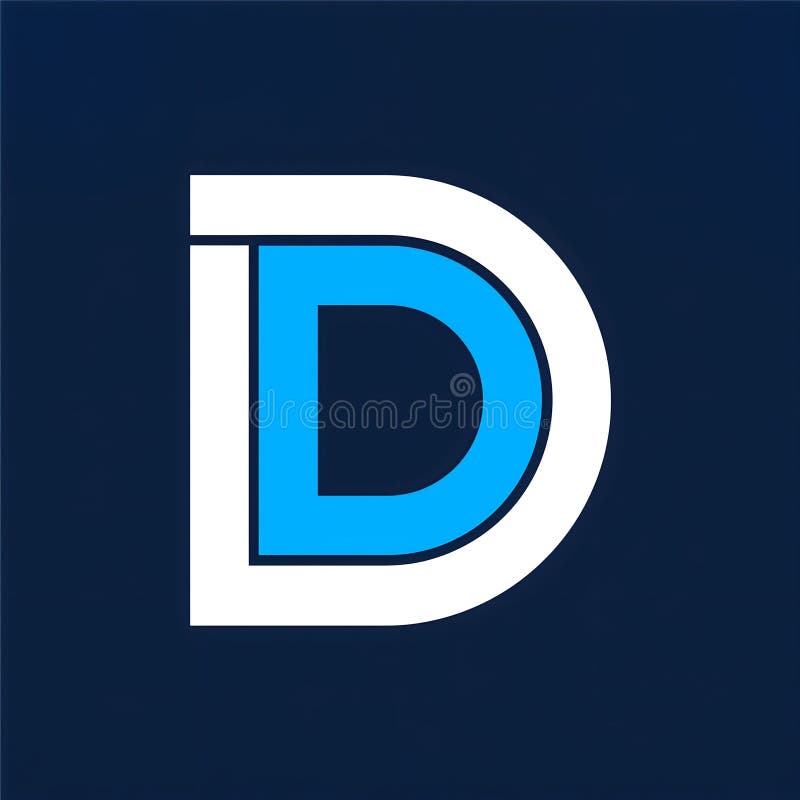 Blue and White Modern Initial D Digital Logo Design Stock Illustration ...