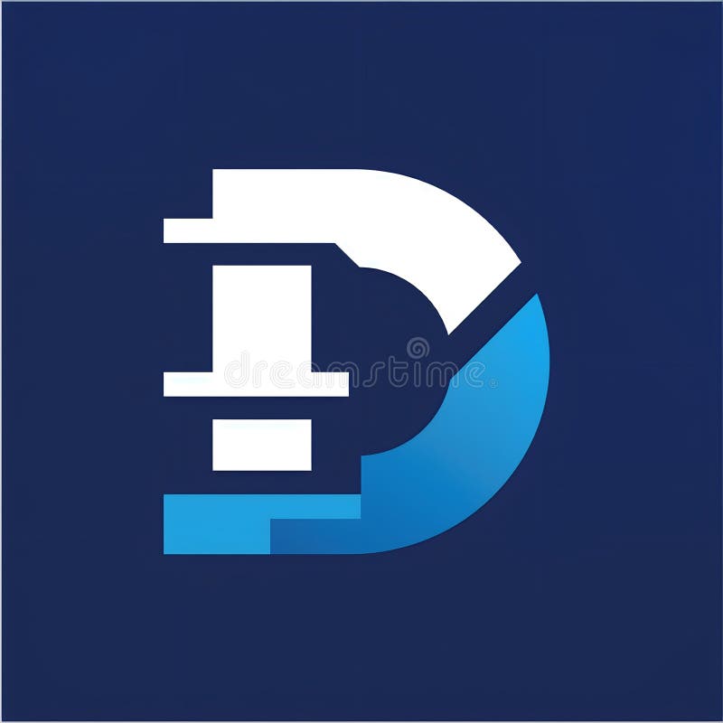 Blue and White Modern Initial D Digital Logo Design Stock Illustration ...