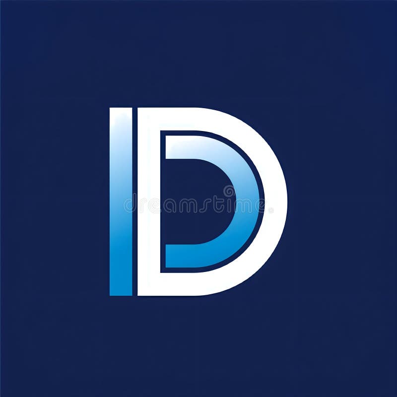 Blue and White Modern Initial D Digital Logo Design Stock Illustration ...