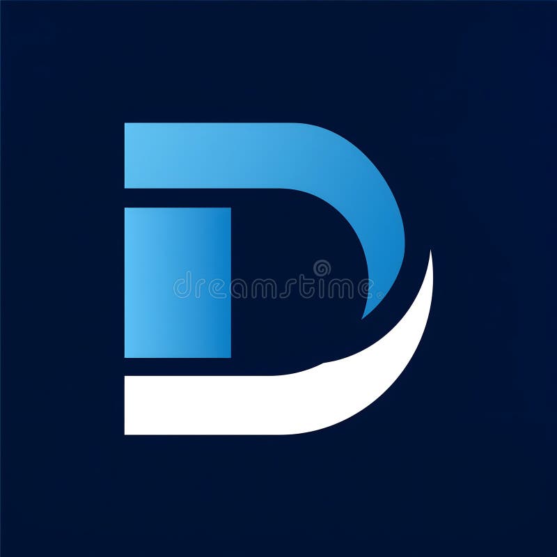 Blue and White Modern Initial D Digital Logo Design Stock Illustration ...