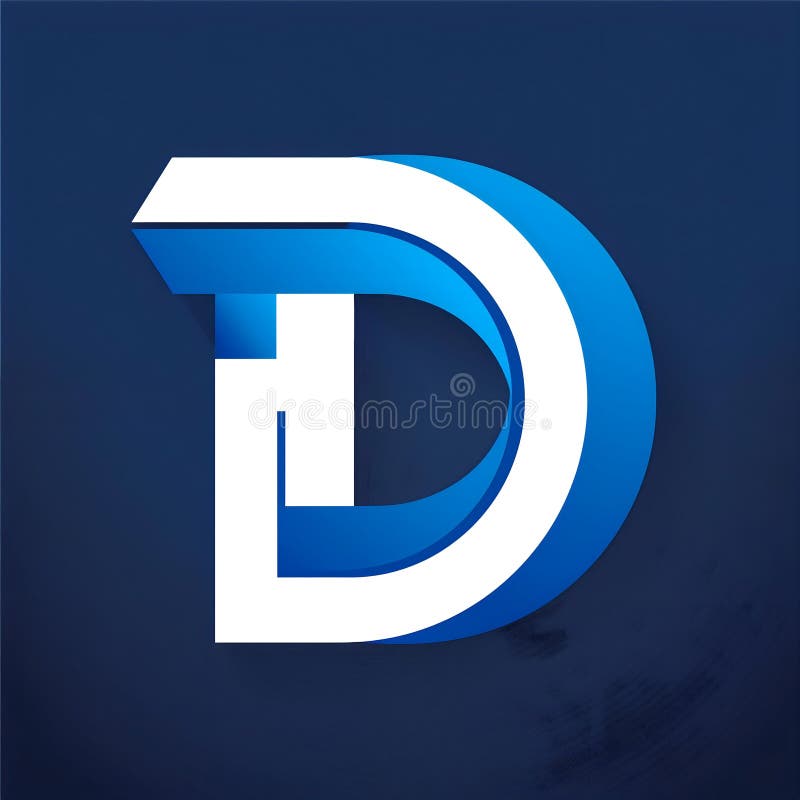 Blue and White Modern Initial D Digital Logo Design Stock Illustration ...