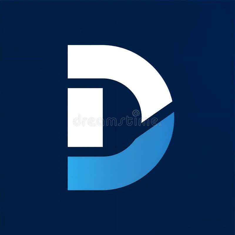 Blue and White Modern Initial D Digital Logo Design Stock Illustration ...