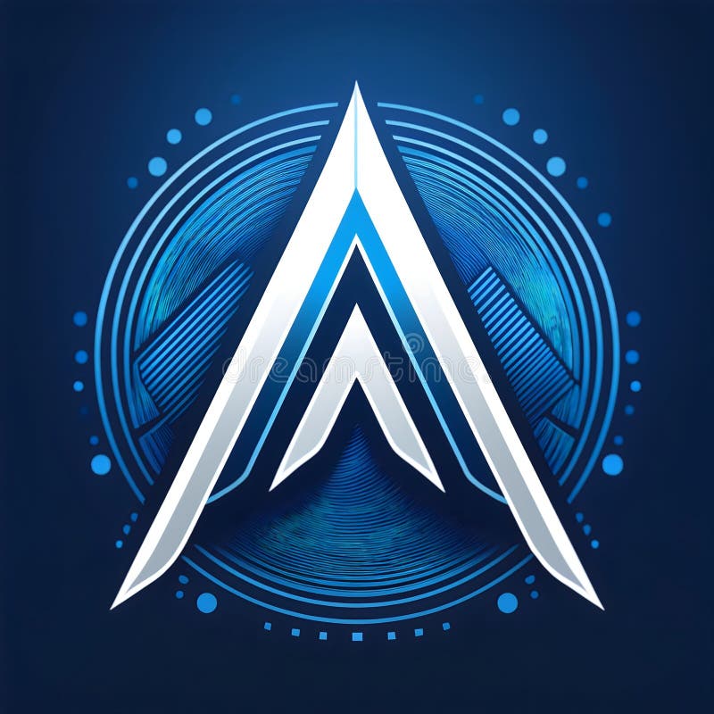 Blue and White Modern Initial a Digital Logo Design for Branding and ...