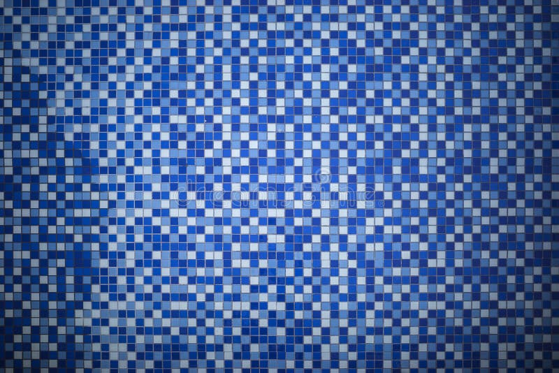 A Blue and White Mosaic Ceramic Tile Stock Image - Image of ...
