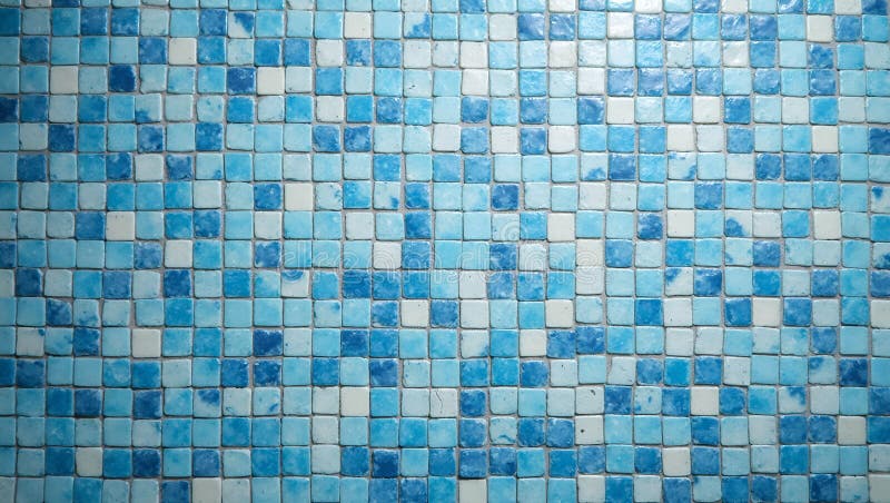 Blue and White Mosaic Tile Floor Glossy and Vibrant Stock Illustration ...