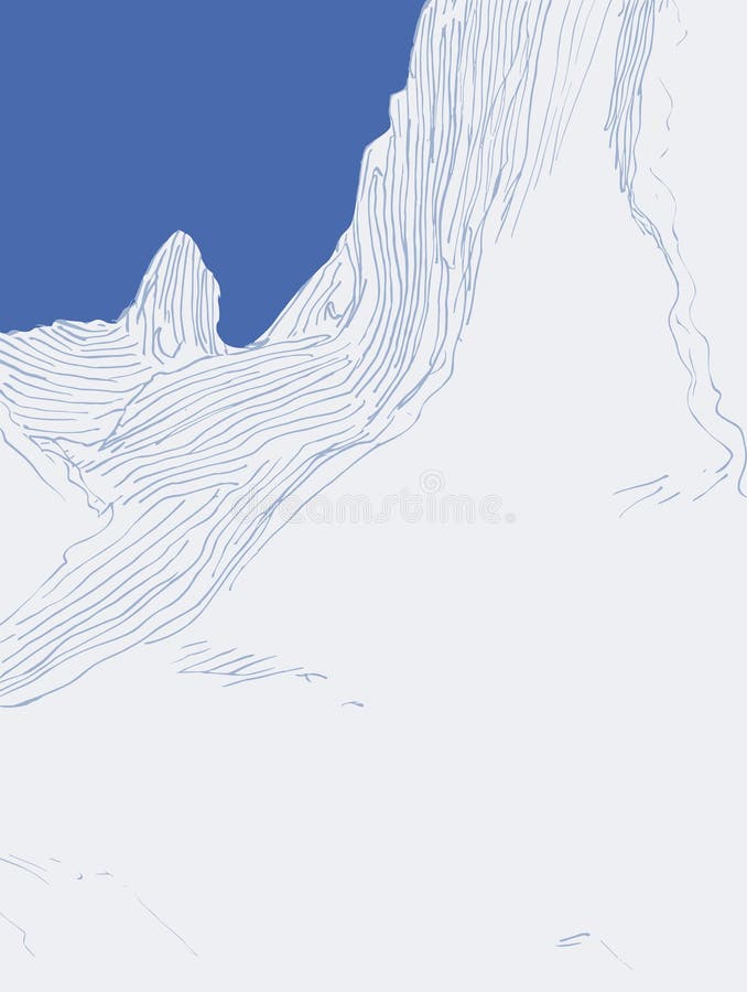 A Blue and White Mountain - the Blue Cape Poster Stock Vector ...