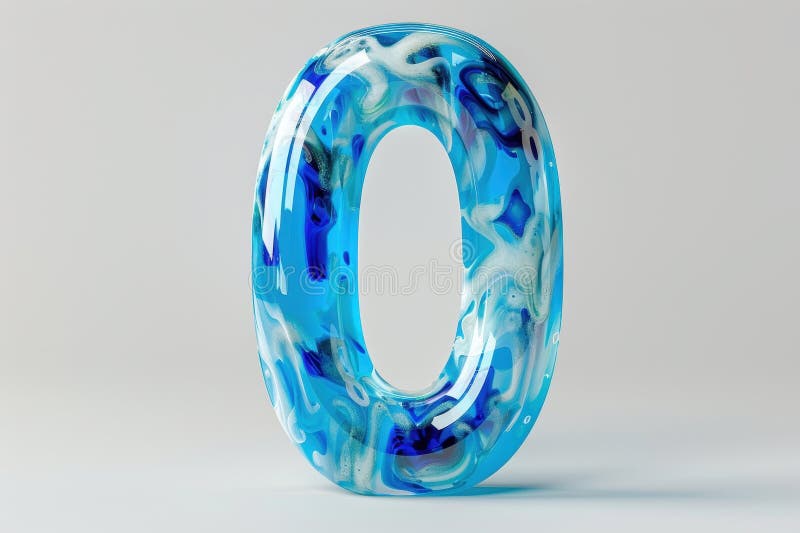 A Blue and White Number 0 is Floating in the Air with Generative AI ...