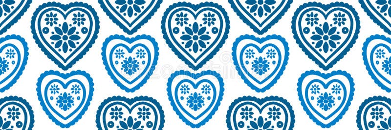 Blue and White Pattern Abstract Beautiful Outline Drawing Heart ...