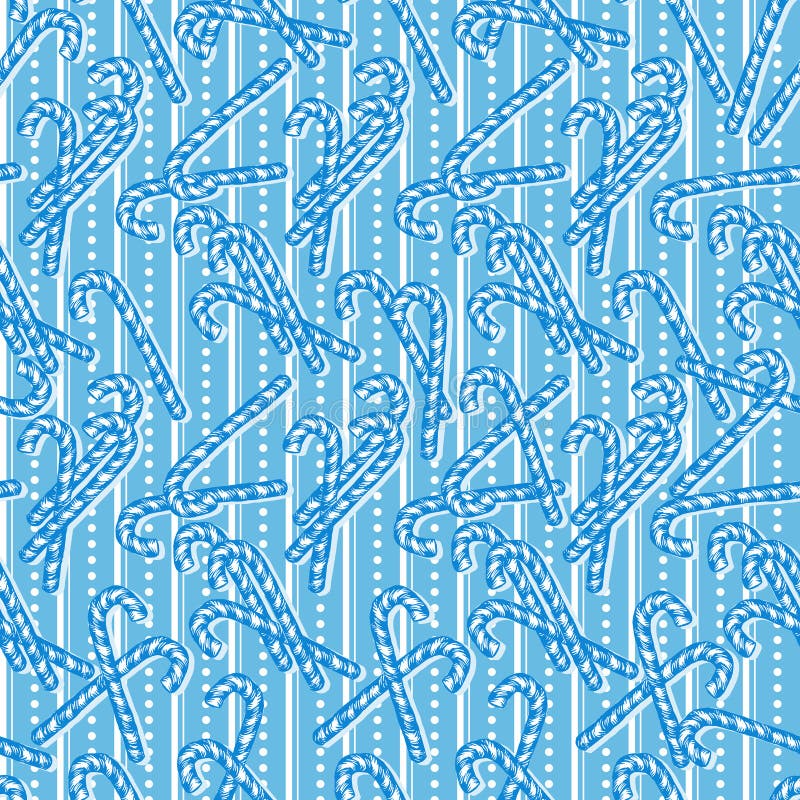 Blue and White Peppermint Candy Cane Stick with Bow, Striped Diagonal ...