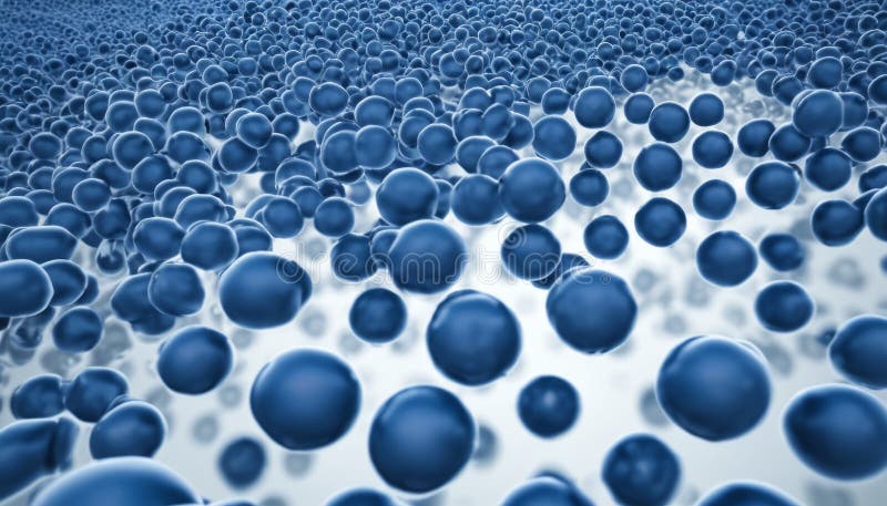 A Blue and White Photo of Many Bubbles Stock Illustration ...