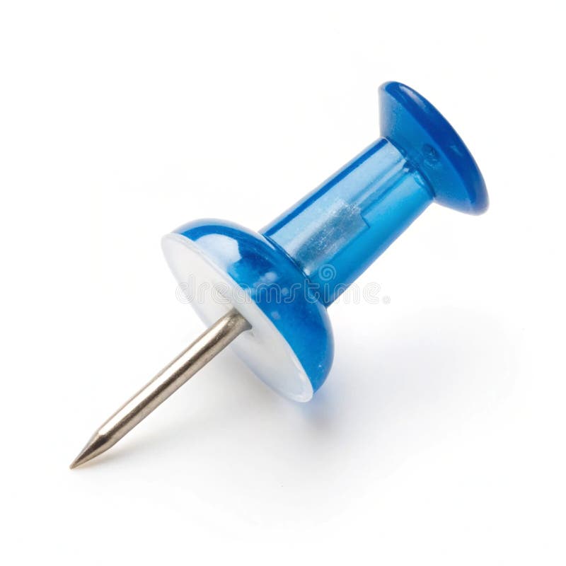 Blue and White Pin Isolated on White Background Stock Illustration ...