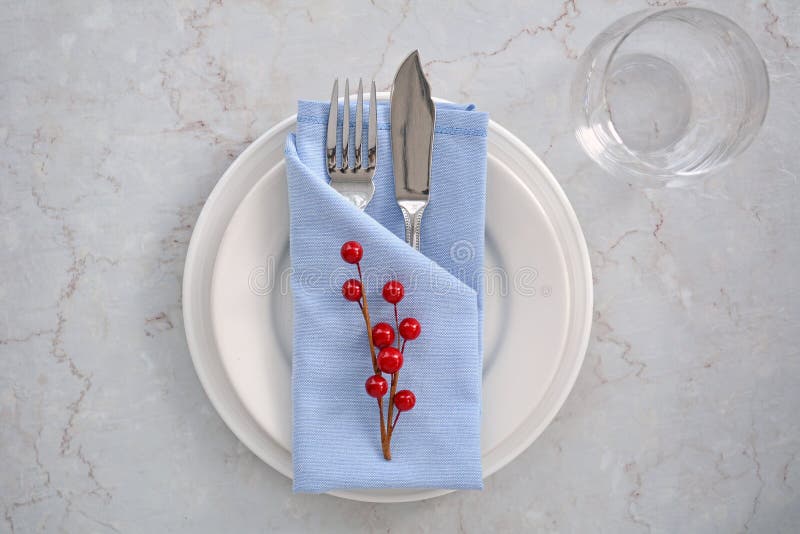White Place Setting (with Clipping Path) Stock Photo - Image of ...