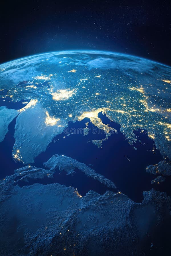 Blue and White Planet with a Bright Light Shining on it Stock Image ...