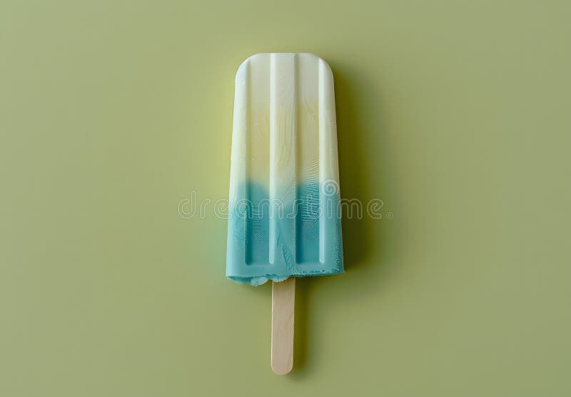 Blue and White Popsicle on Green Background Stock Illustration ...