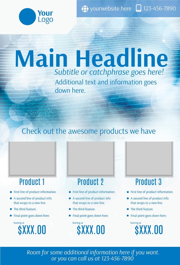 Product Range Flyer Template Stock Illustrations – 6 Product Range ...