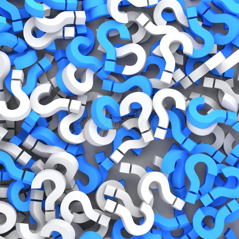 Blue and White Question Marks Stock Illustration - Illustration of ...