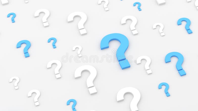 Blue and White Question Marks Stock Illustration - Illustration of ...
