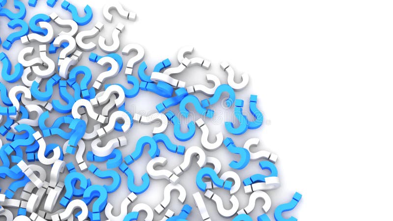 Blue and White Question Marks Stock Illustration - Illustration of ...