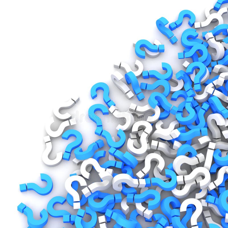 Blue and White Question Marks Stock Illustration - Illustration of ...