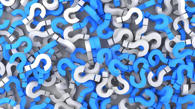 Blue and White Question Marks Stock Illustration - Illustration of ...