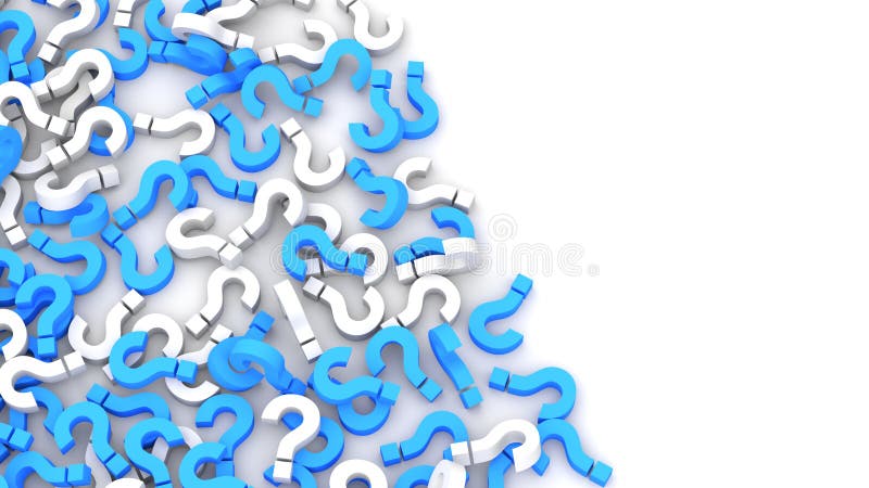 Blue and White Question Marks Stock Illustration - Illustration of idea ...
