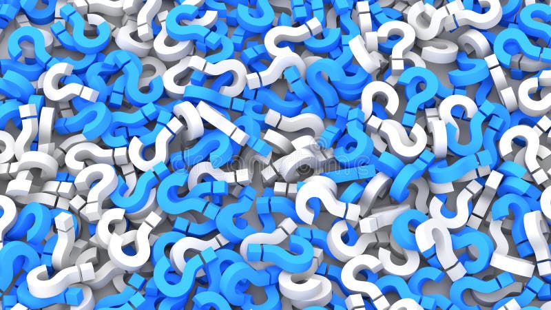 Blue and White Question Marks Stock Illustration - Illustration of help ...