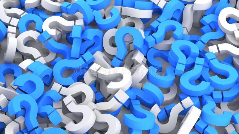 Blue and White Question Marks Stock Illustration - Illustration of ...