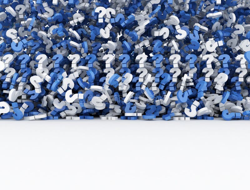 Blue and White Question Marks Wall Stock Illustration - Illustration of ...