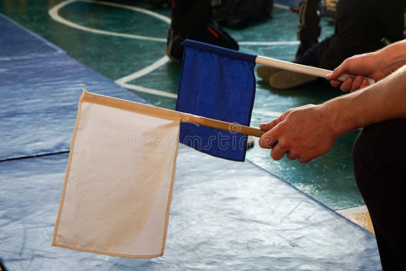 Referee flags kudo stock photo. Image of hands, battle - 161957876