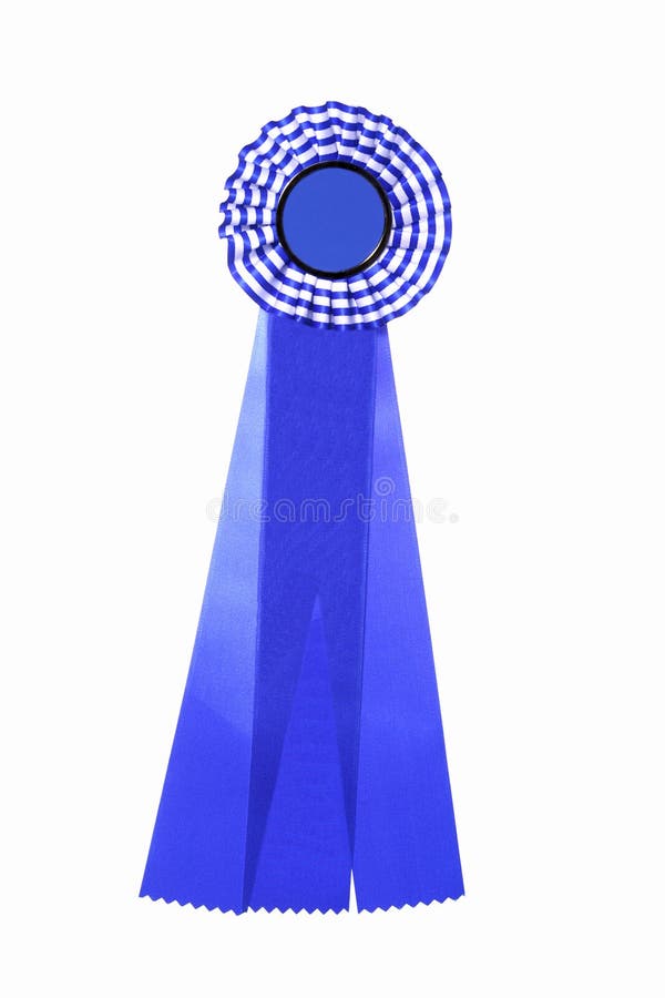 Blue and White Ribbon for Award or Prize Stock Image - Image of ribbon ...