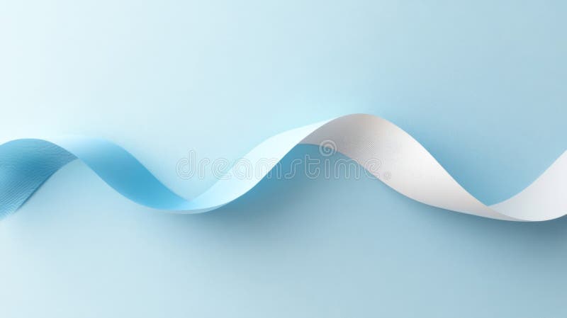 Blue and White Ribbon Wave on Light Blue Background Stock Illustration ...