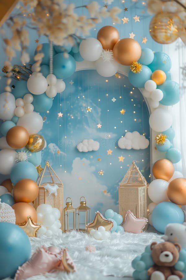 A Blue and White Room with a Blue Archway and a White Archway Stock ...