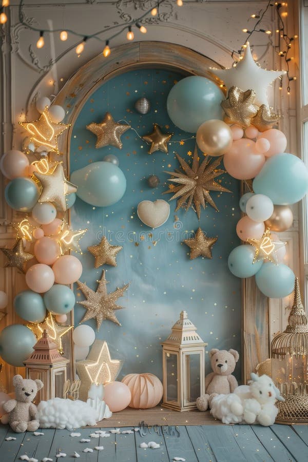 A Blue and White Room with a Blue Archway and a White Archway Stock ...