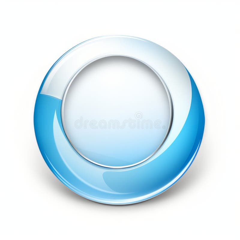 A Blue and White Round Button on a White Background Stock Illustration ...