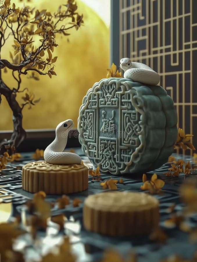 A Blue and White Round Object with Chinese Characters on it Stock Photo ...