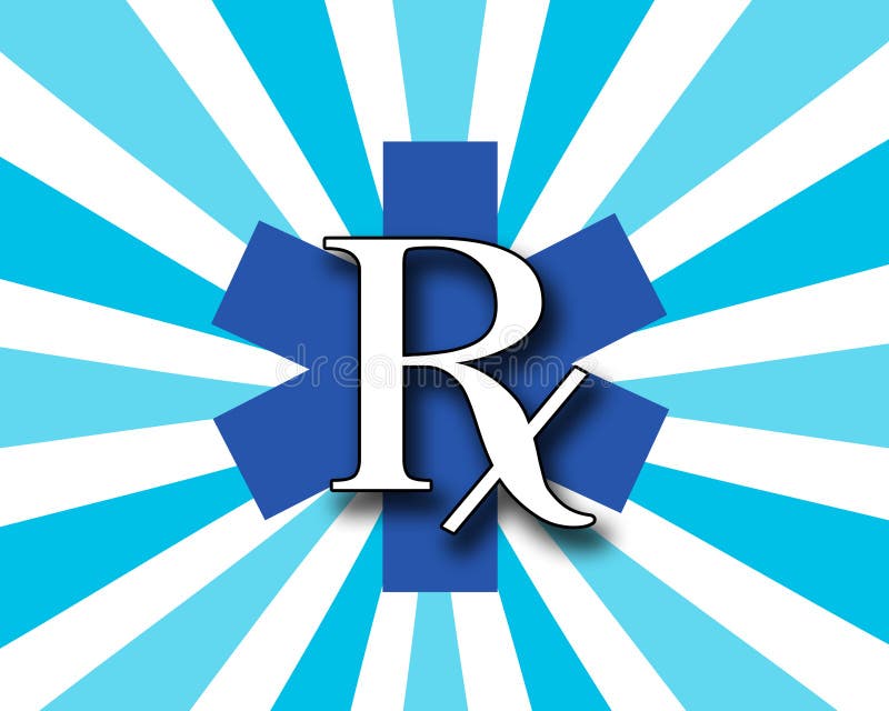 Blue Rx symbol stock illustration. Illustration of blue - 4314591