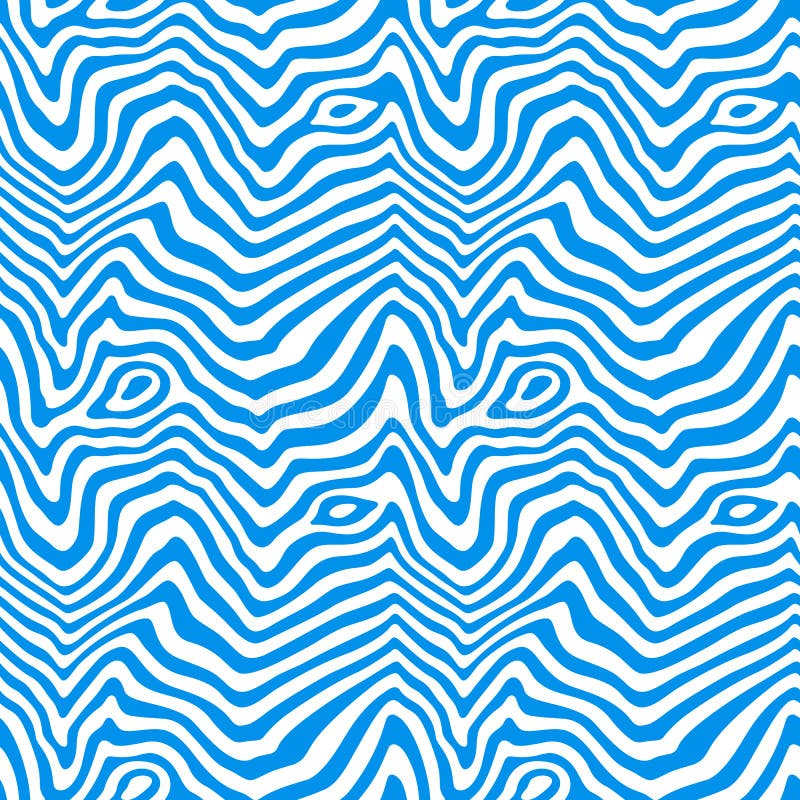 Blue and White Seamless Pattern with Abstract Ripple Stripes. Vector ...