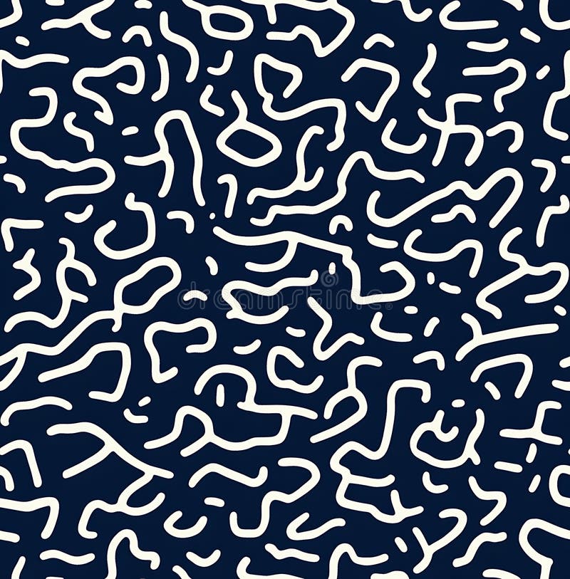 A Blue and White Seamless Pattern of Small Simple Squiggles Stock ...