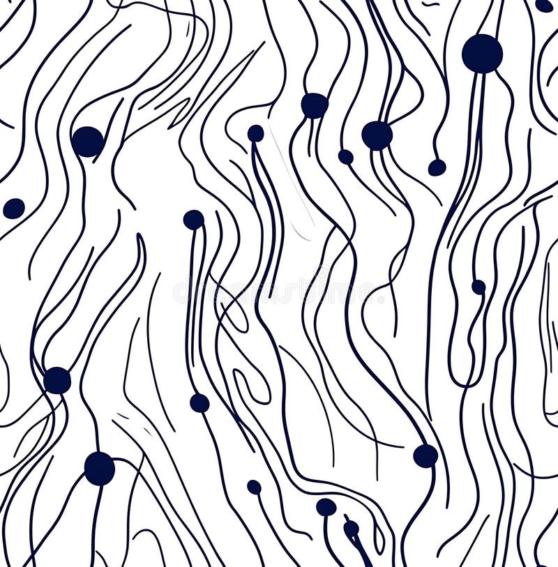 A Blue and White Seamless Pattern of Small Simple Squiggles Stock ...