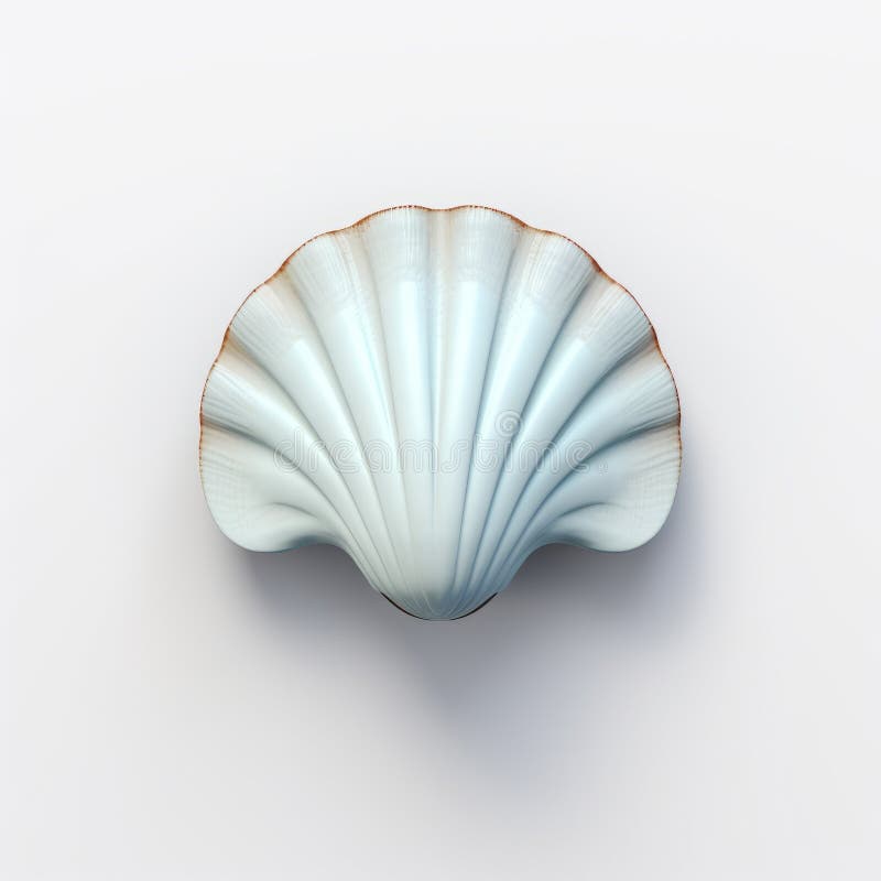 Blue and White Shell 3d Logo: Minimalistic Design in Vray Tracing Style ...