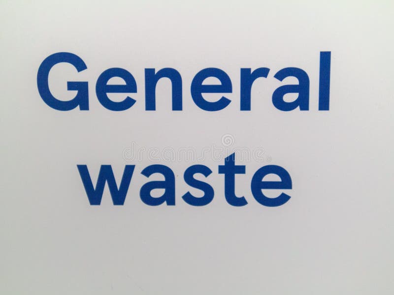 The Sign of Bin for General Waste Stock Image - Image of environment ...