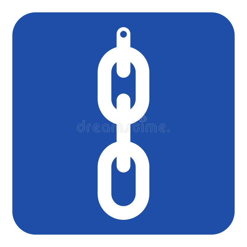 Blue, White Sign - Hanging Chain with Hole Icon Stock Vector ...