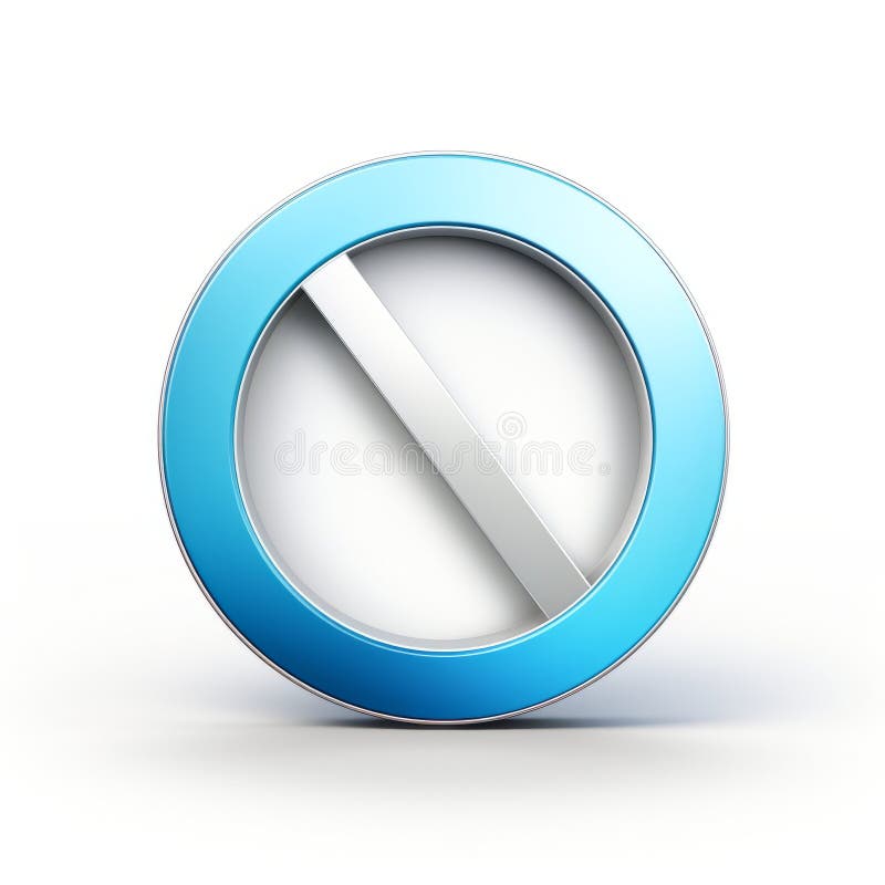 A Blue and White Sign with a No Entry Symbol Stock Illustration ...